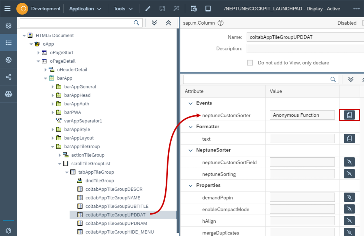 Easy Sorting Of Tables In Sap Neptune Dxp Documentation