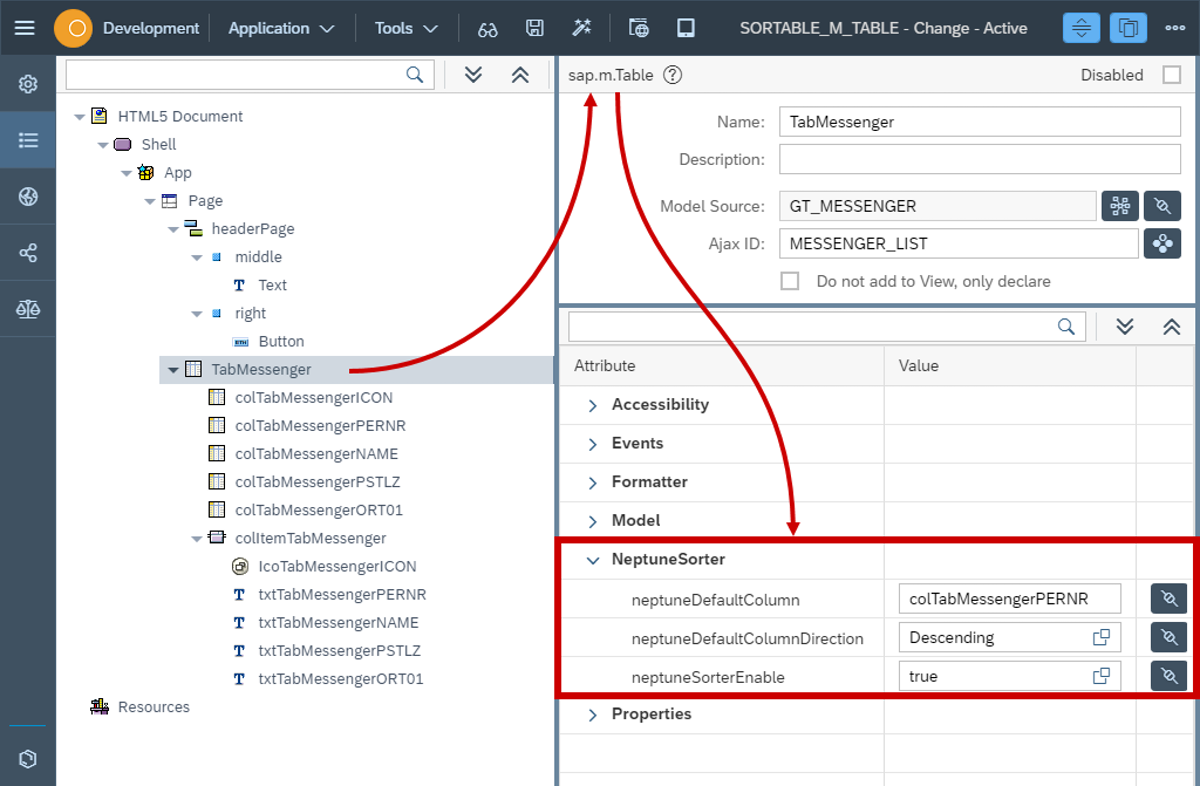 Easy Sorting Of Tables In Sap Neptune Dxp Documentation